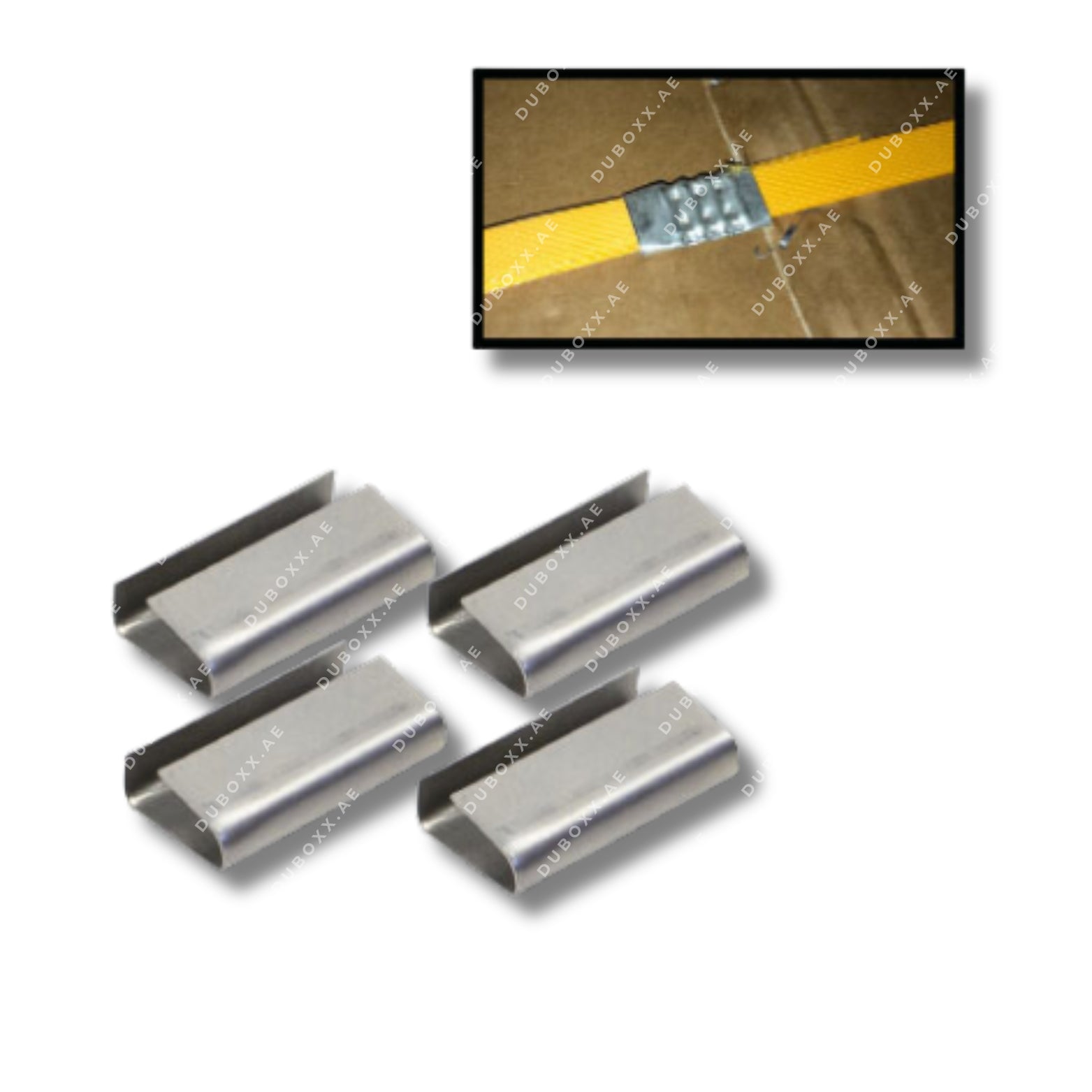 PVC/PP-Metal Clips 5×8 For PP/PVC Strap-(100 Psc/BOX) – Duboxx ...