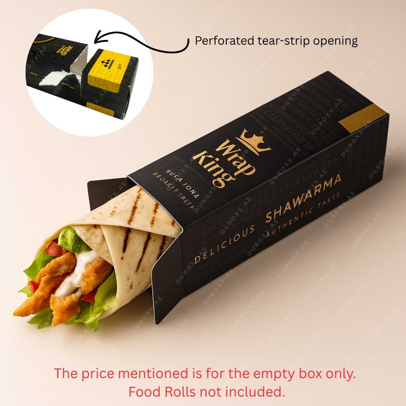 Custom Rolls Packaging Box for Cafe - 5x5x18CM 500Pcs – Duboxx ...