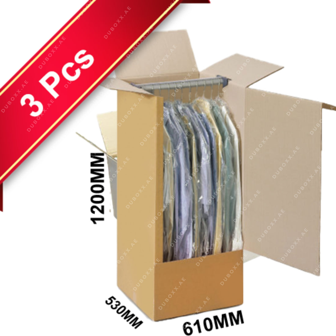 Wardrobe Box 61x53.5x120CM-5Ply Side Open with Hanging Rod – Duboxx ...