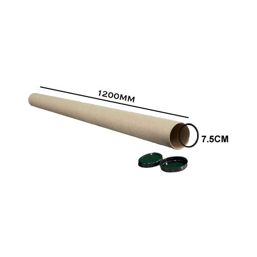 Mailing Tubes With End Caps- 1200MM X 75MM Diameter – Duboxx Packaging LLC