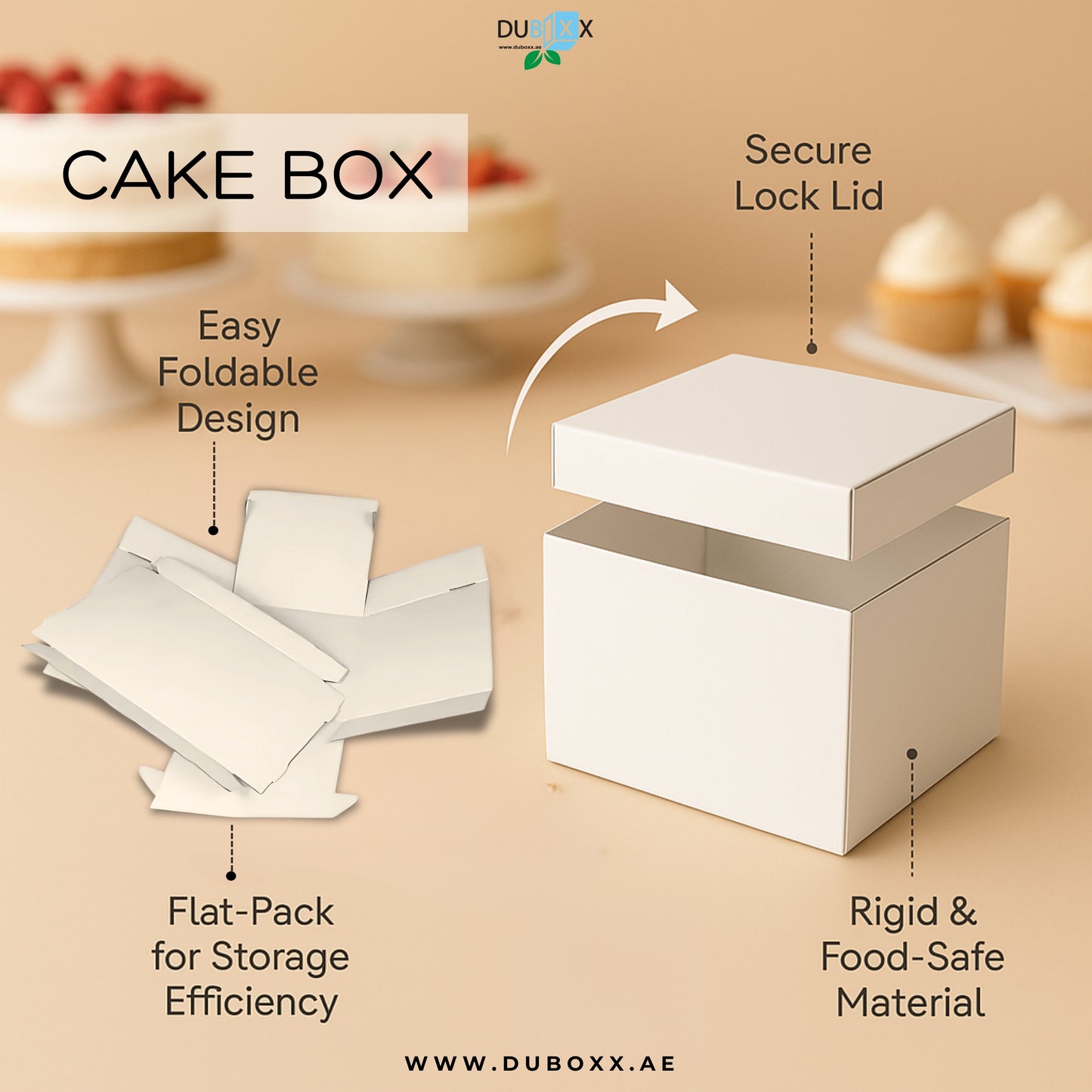 Tall Cake Boxes-12Inch – Duboxx Packaging LLC